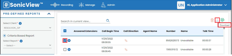 SonicView Call Download – Provana